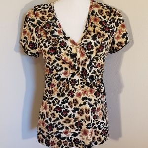Susan Lawrence | Tops | Susan Lawrence Floral Short Sleeve Blouse ...